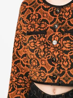 MARINE SERRE Oriental Towels Cropped Jacket - Orange