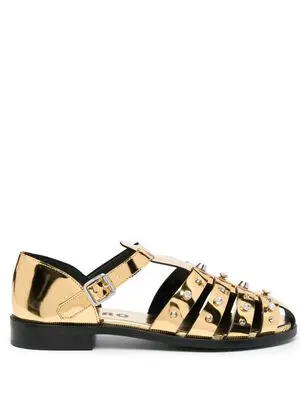 Sandro Stud-detail Caged Sandals - Gold