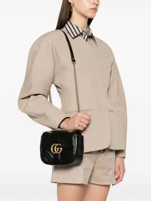 Gucci Mini Gg Marmont Shoulder Bag - Black