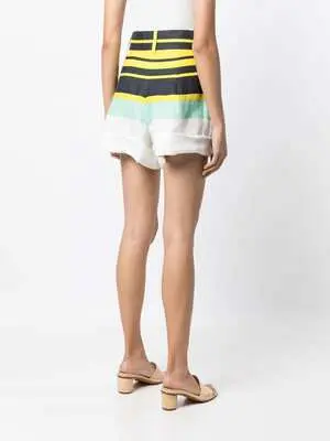 BAMBAH Striped High-waisted Shorts