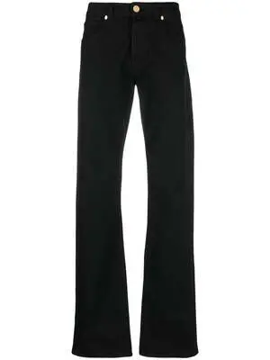 BILLIONAIRE Logo-crest Straight-leg Jeans - Black