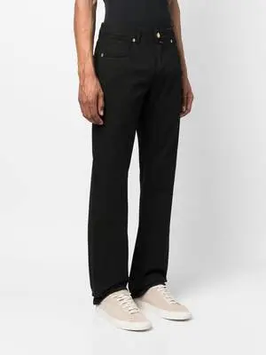 BILLIONAIRE Logo-crest Straight-leg Jeans - Black
