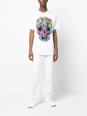 Philipp Plein Rhinestone-embellished Skull-print T-shirt - White