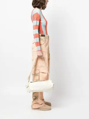 Sunnei Oversized Zip-up Satchel - Neutrals