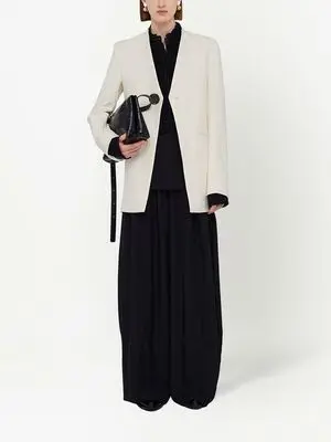 JIL SANDER Ruffle-trim Long-sleeved Shirt - Black