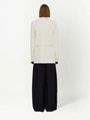 JIL SANDER Ruffle-trim Long-sleeved Shirt - Black