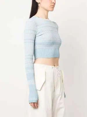 Elisabetta Franchi Striped Cropped Jumper