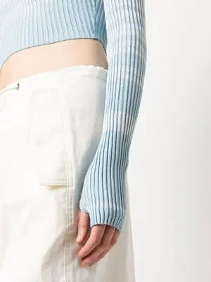 Elisabetta Franchi Striped Cropped Jumper