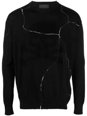 Philipp Plein Cracked-effect Wool Jumper