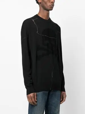 Philipp Plein Cracked-effect Wool Jumper