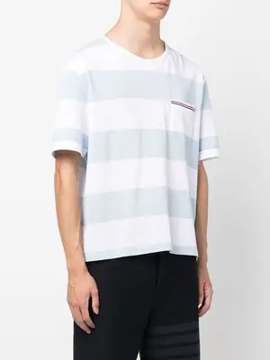 Thom Browne Rwb Pocket Striped T-shirt