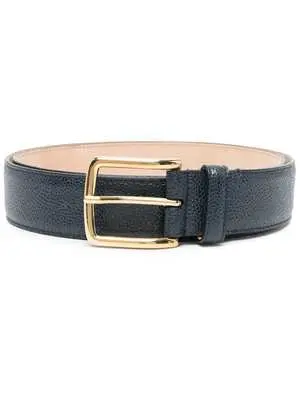 Thom Browne Thom Browne 4-Bar Stripe Pebbled Leather Belt Blue