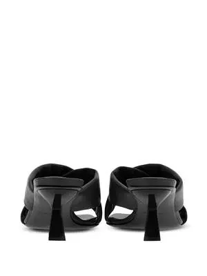 FERRAGAMO Crossover-strap Lambskin Mules - Black