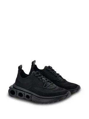FERRAGAMO Gancini Plaque Low-top Sneakers - Black