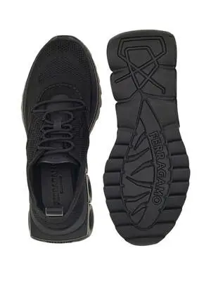 FERRAGAMO Gancini Plaque Low-top Sneakers - Black