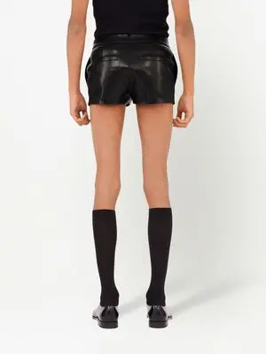 FERRAGAMO Nappa Leather Mini Shorts