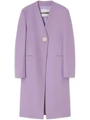 JIL SANDER V-neck Single-breasted Coat