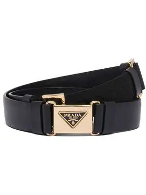 PRADA Prada Triangle-Logo Leather Belt