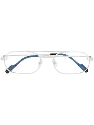 Cartier C De Pilot-frame Glasses - Silver