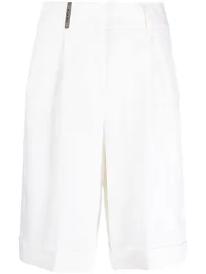 Peserico Pressed-crease Linen Shorts
