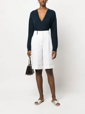 Peserico Pressed-crease Linen Shorts