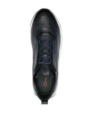 Santoni Low-top Leather Sneakers - Blue
