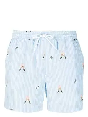 Gcds Cartoon-print Pinstripe Shorts