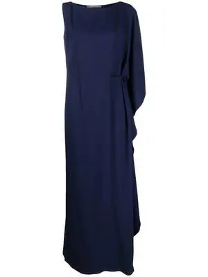 Alberta Ferretti One-shoulder Draped Maxi Dress - Blue