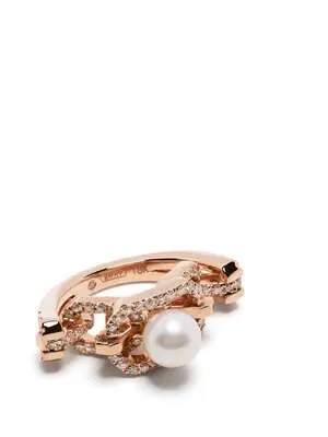 Shay 18k Rose Diamond And Pearl Ring