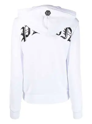 Philipp Plein Graphic-print Cropped Hoodie - White