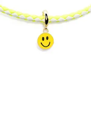 Lauren Rubinski 14kt Yellow Gold Smiley Face Necklace - White