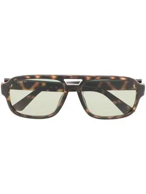 Gucci Tinted-lenses Pilot-frame Sunglasses - Brown