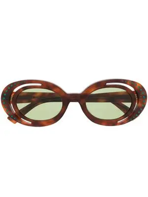 Marni Zion Oval-frame Sunglasses - Brown