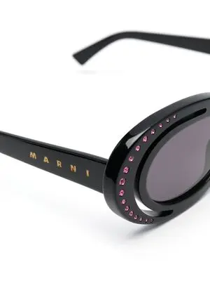 Marni Crystal-embellished Oval Sunglasses
