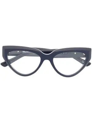 Balenciaga Logo-engraved Cat-eye Glasses - Blue