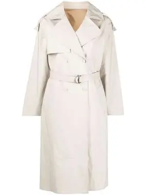 YVES SALOMON Silk Belted Trench Coat