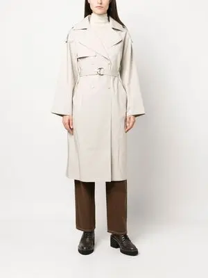 YVES SALOMON Silk Belted Trench Coat