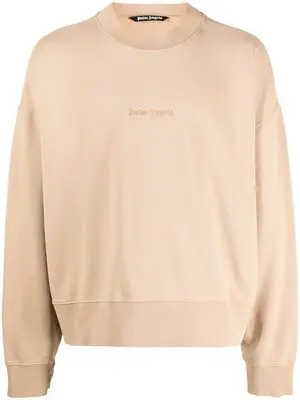 Palm Angels Logo-print Cotton Sweatshirt - Neutrals