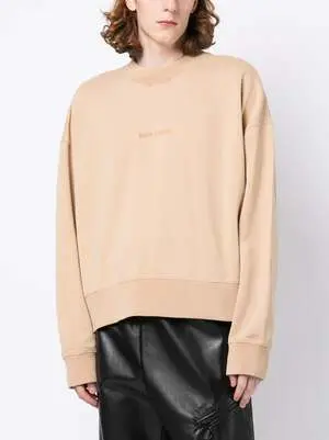 Palm Angels Logo-print Cotton Sweatshirt - Neutrals