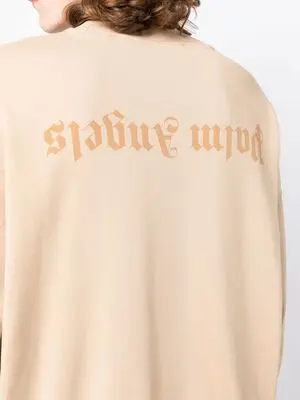 Palm Angels Logo-print Cotton Sweatshirt - Neutrals