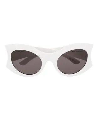 Balenciaga Hourglass Round Sunglasses - White