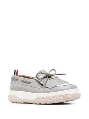 Thom Browne Grosgrain-loop Trim Boat Shoes