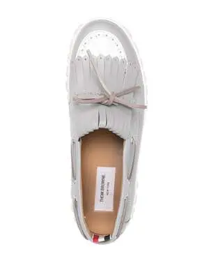 Thom Browne Grosgrain-loop Trim Boat Shoes