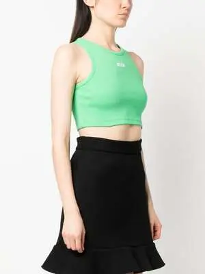 MSGM Logo Sleeveless Top - Green