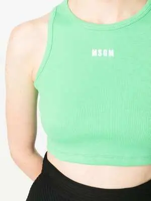 MSGM Logo Sleeveless Top - Green