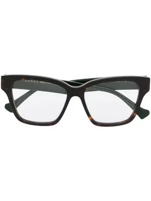 Gucci Logo-plaque Square-frame Glasses
