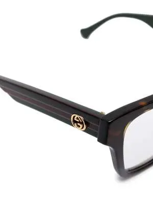 Gucci Logo-plaque Square-frame Glasses