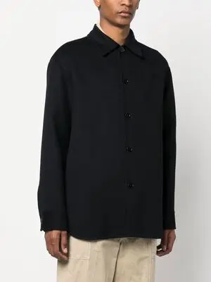 JIL SANDER Long-sleeve Cashmere Shirt Jacket - Blue