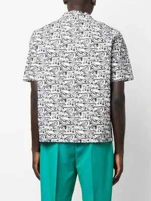 Palm Angels Waves-print Bowling Shirt
