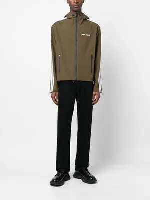 Palm Angels Side-stripe Hooded Jacket - Green